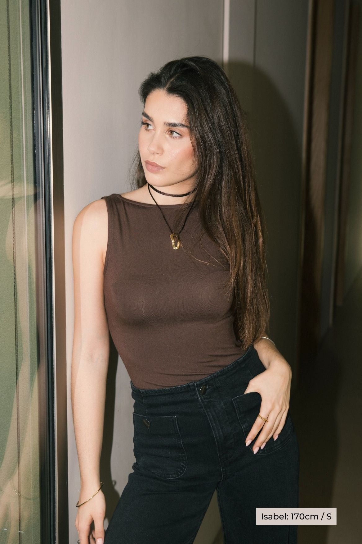 Two-Way Tank Top Micro Modal - Chocolate Brown - Narah Soleigh